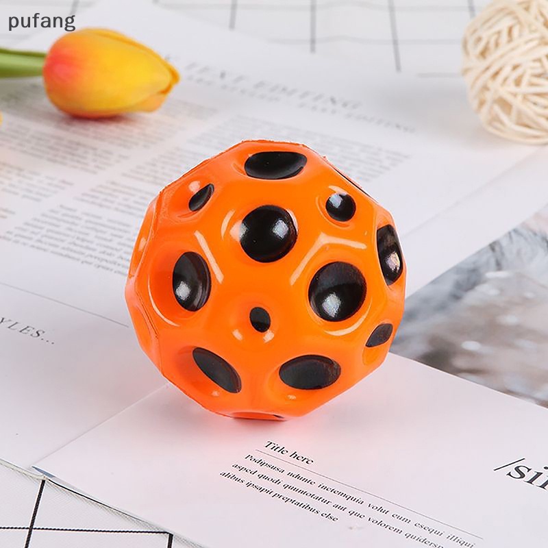 pu High Resilience Hole Ball Soft Bouncy Ball Anti-fall Moon Shape ...