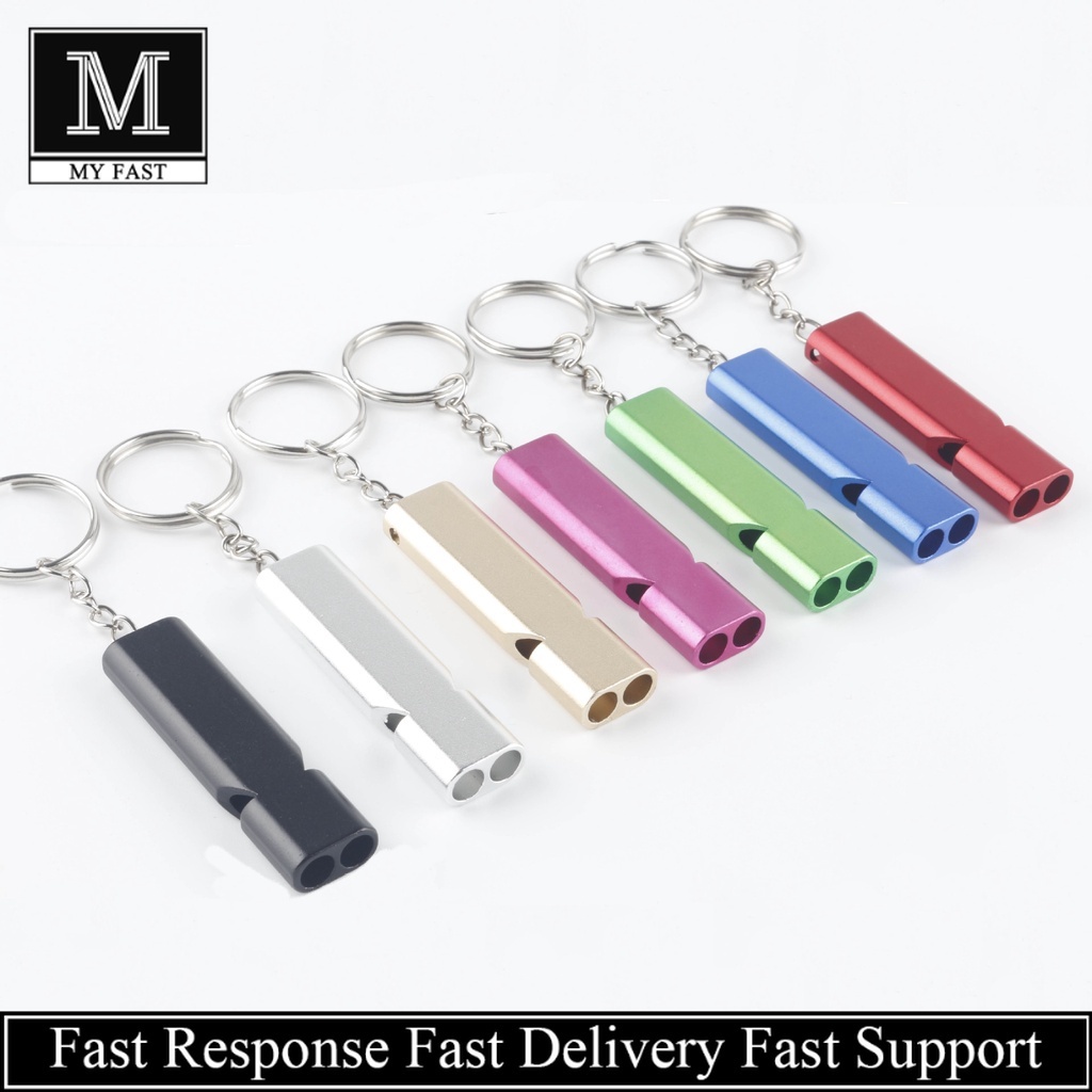 Aluminum dual frequency survival whistle Dual tube outdoor survival ...