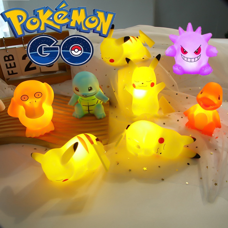 Anime Pokémon Night Light Pikachu Bedroom Small Table Lamp Cartoon ...