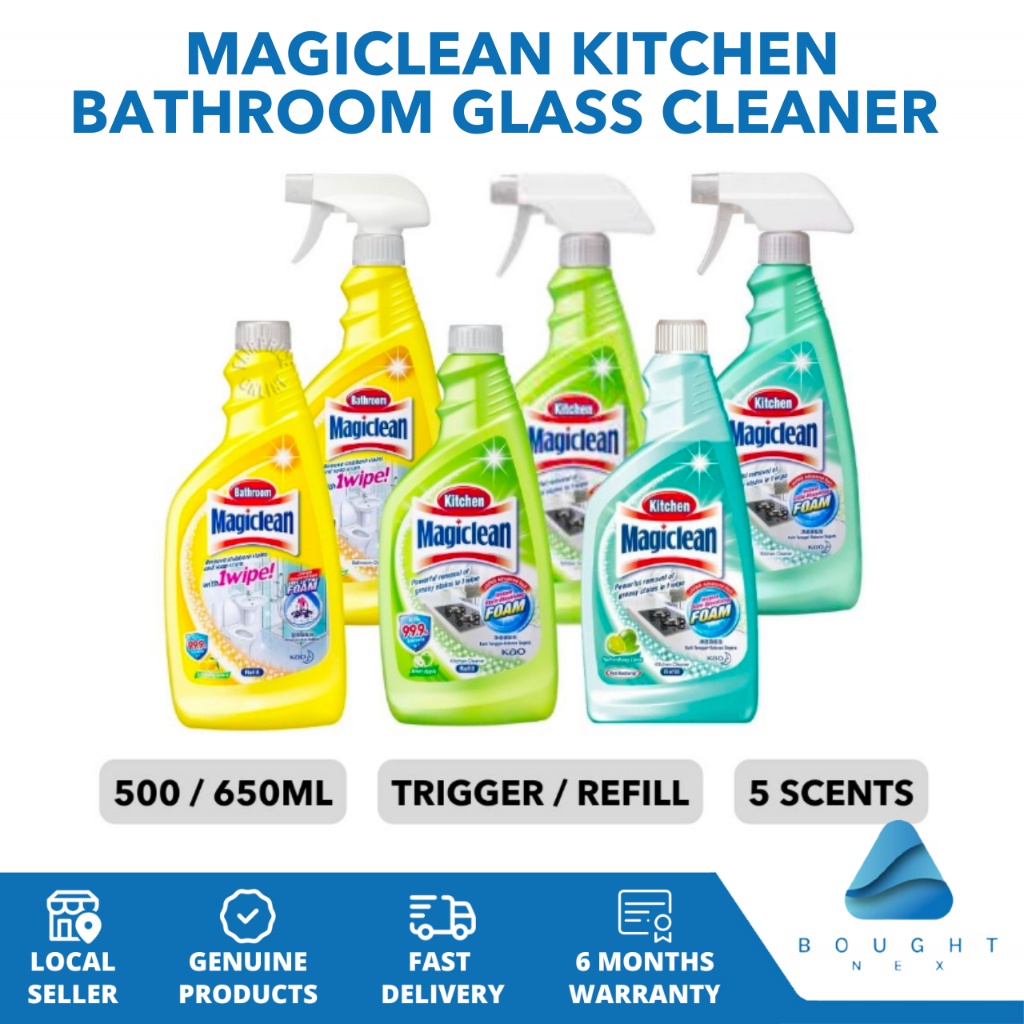 Magiclean Kitchen Bathroom Glass Disinfectant Surface Cleaner Trigger Spray Bottle/Refill 400ml ...