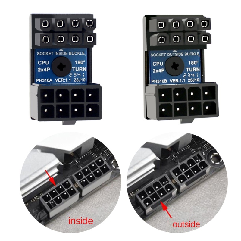 R* 180Degree Angled Power Adapter CPU Power Connector for Desktops ...
