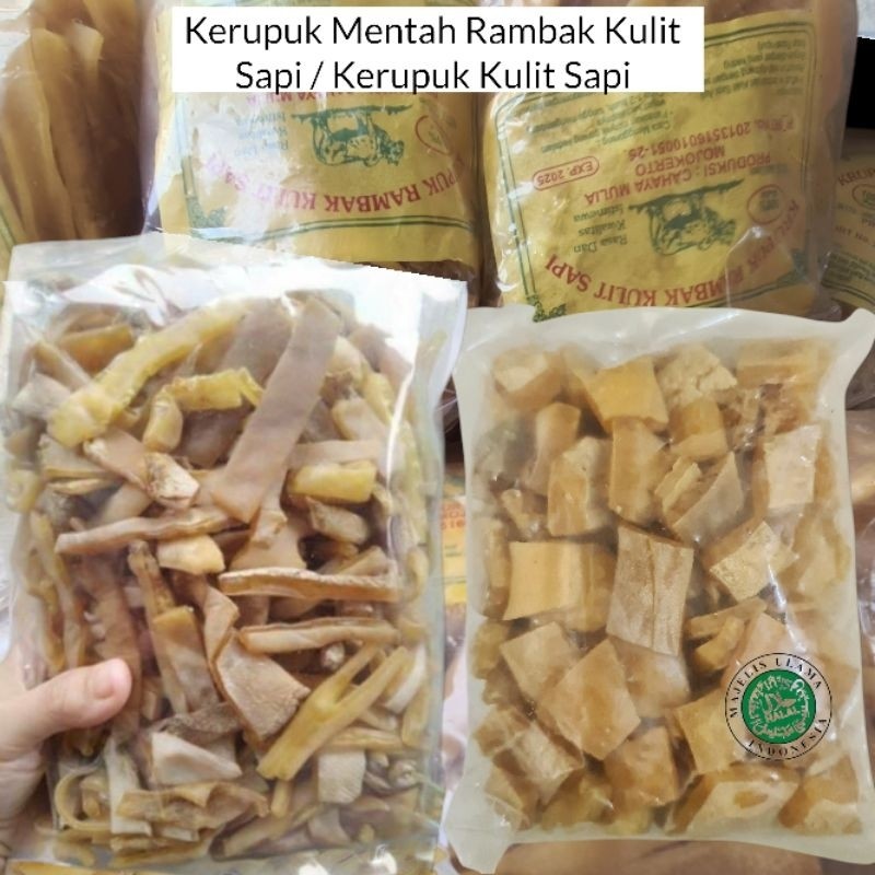 Kerupuk Mentah Rambak Kulit Sapi / Kerupuk Kulit Sapi 250g | Shopee ...