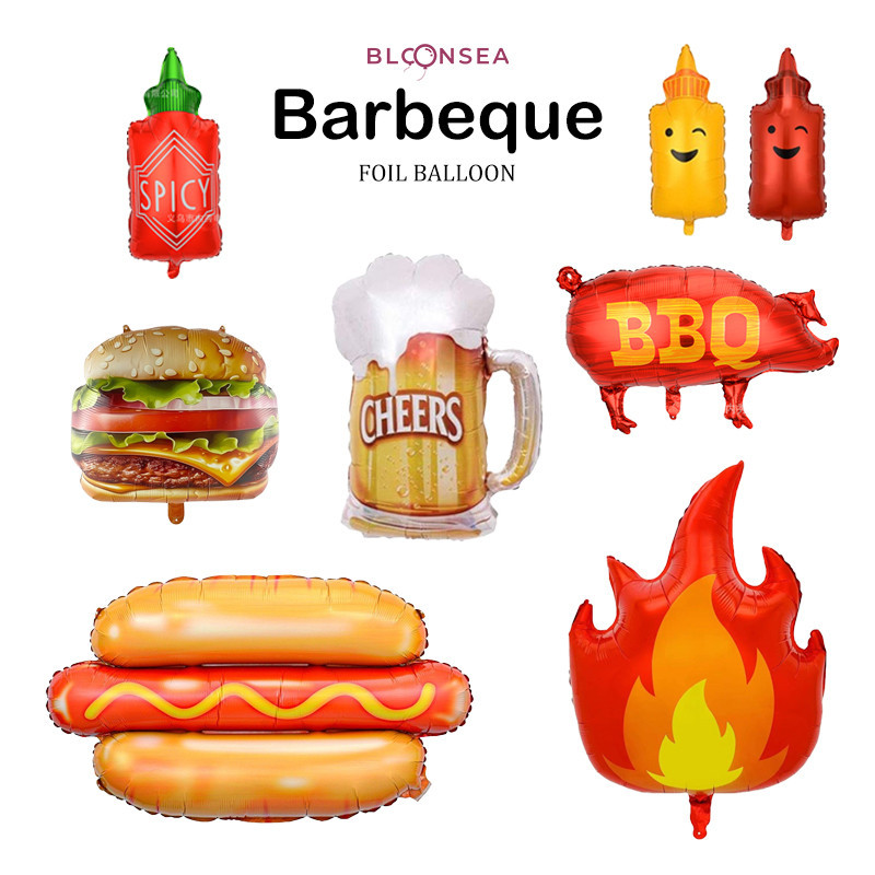 Barbeque Foil Balloon BBQ Theme Camping Birthday Picnics Fast Food ...