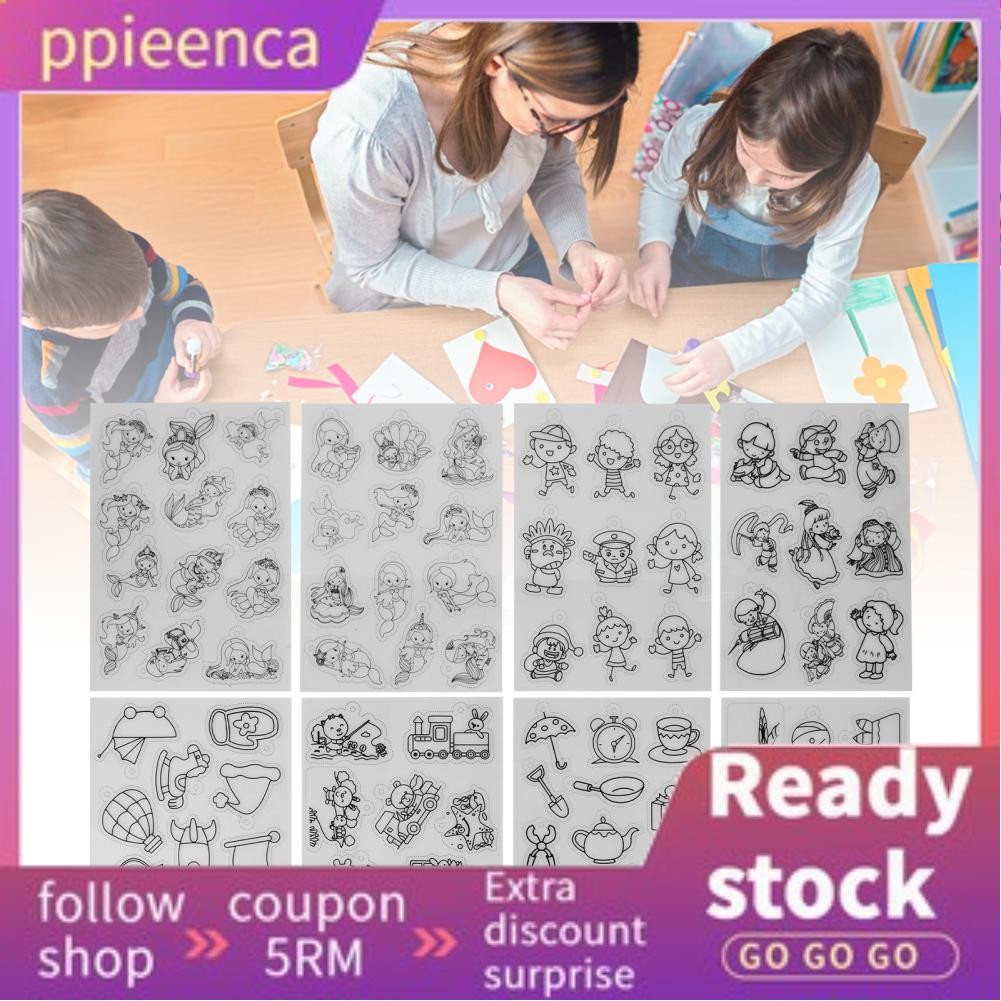 Ppieenca 8Pcs Heat Shrink Plastic Sheet Kit Shrinky Art Paper with ...