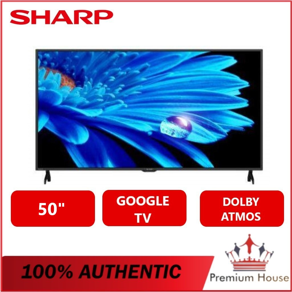 Sharp 4TC50FK1X 50" 4K HDR Google TV, Dolby Vision IQ, Dolby Atmos, HDMI x 4; USB x 2 | Shopee ...