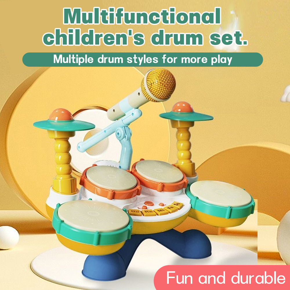 Drum Set Baby Piano Electronic Musical Educational Toys For Kids With ...