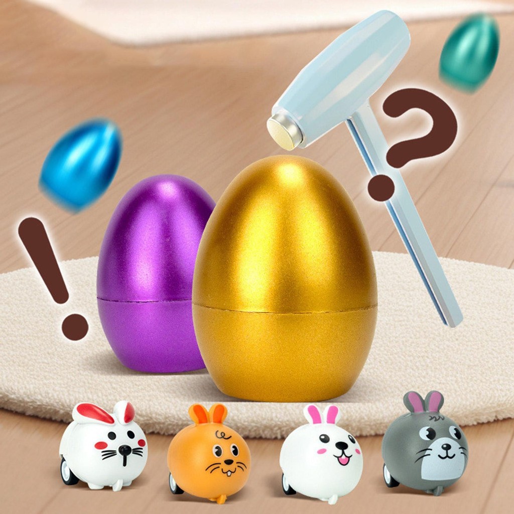 Children's Easter egg smashing golden egg surprise cartoon egg rabbit ...