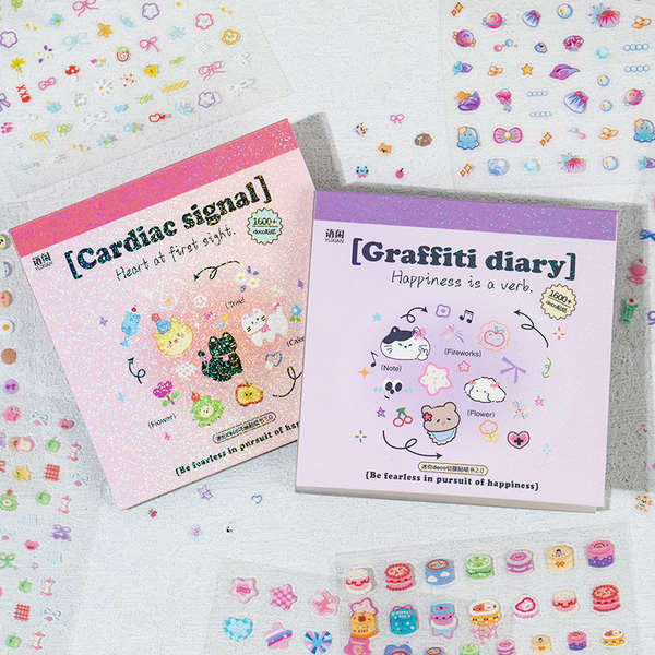 sticker cute stickers Mini deco Sticker Book 1600 Pieces Cute Manicure ...