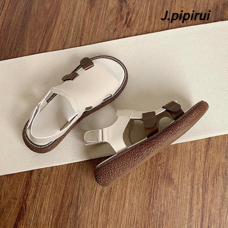 Student Sandals Women's Thick Bottom Versatile New round-Toe Sandles ...