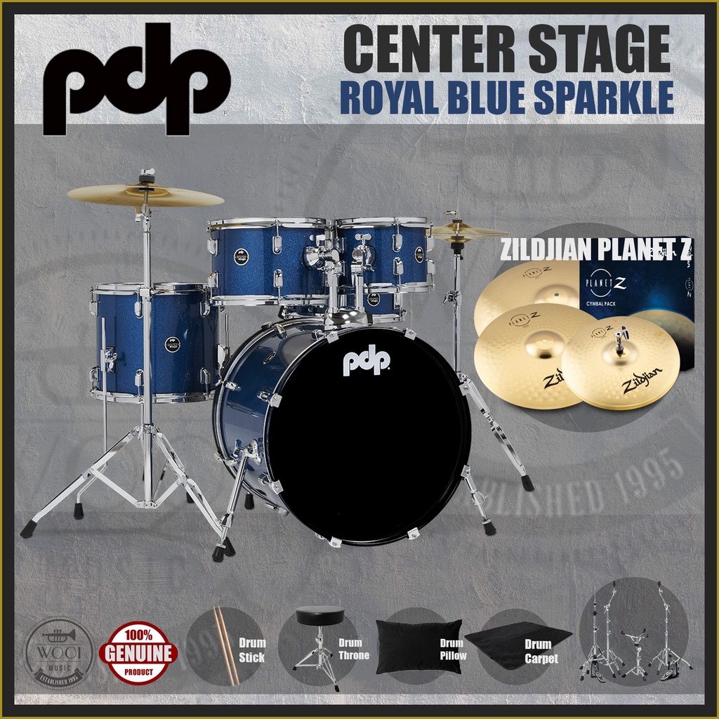PDP Center Stage 5pc Acoustic Drum Set w/Hardware & Cymbals (Free PDP ...