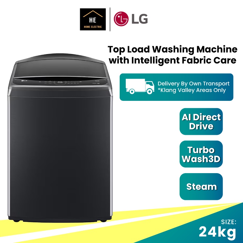 LG 24kg Steam Wash Top Load Washing Machine Washer with Intelligent Fabric Care TV2724SV9K Mesin ...