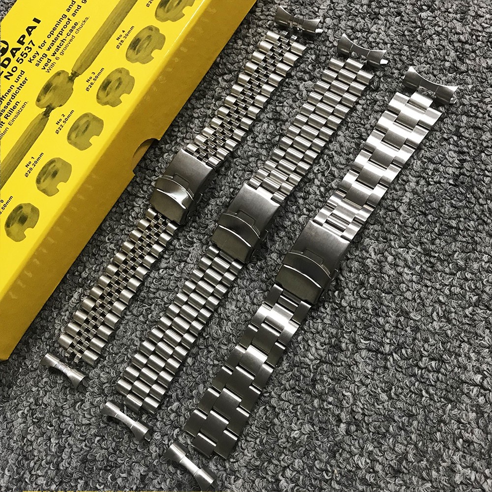 Sidth Full Stainless Steel Seiko WatchBand Strap Silver Mens Luxury ...