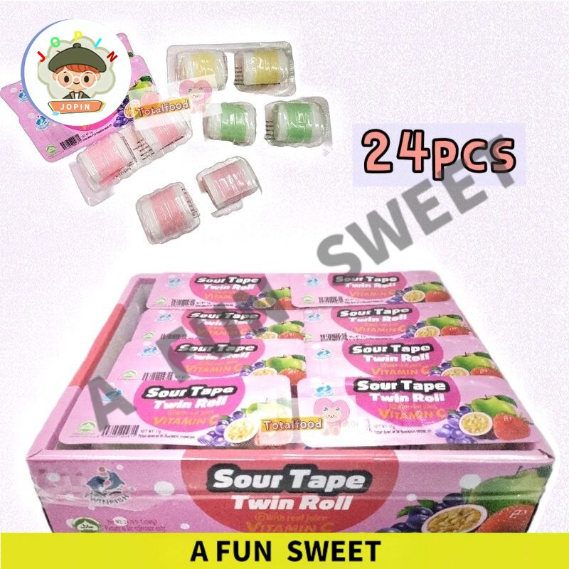 Twinfish Sour Tape Twin Roll fruits flavour candy 24pcs | Shopee Malaysia