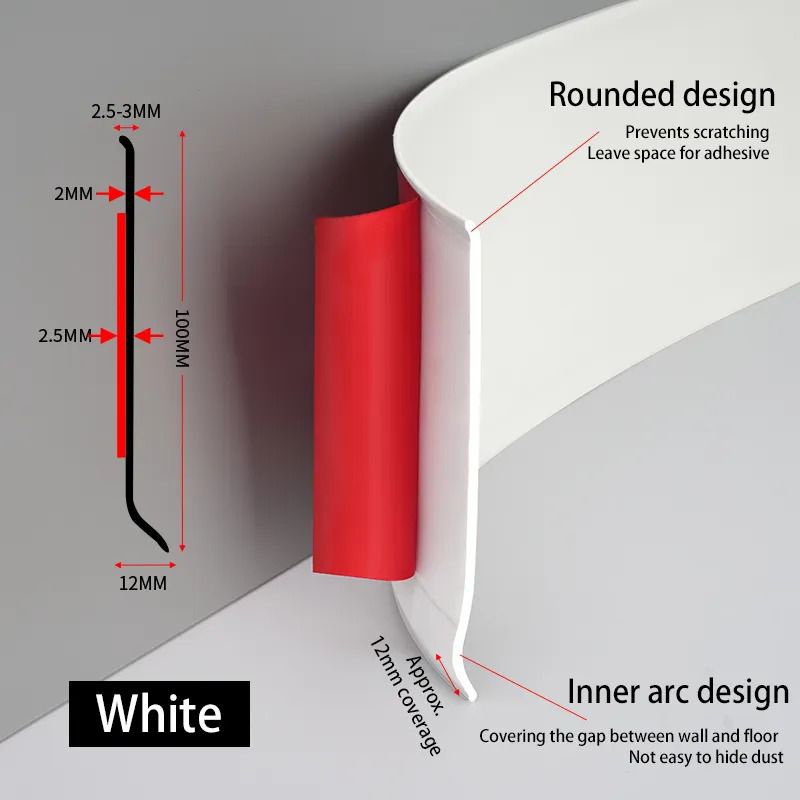 6 Meter x 10cm PVC Skirting Line Border Self-adhesive Vinyl Wall Base I ...