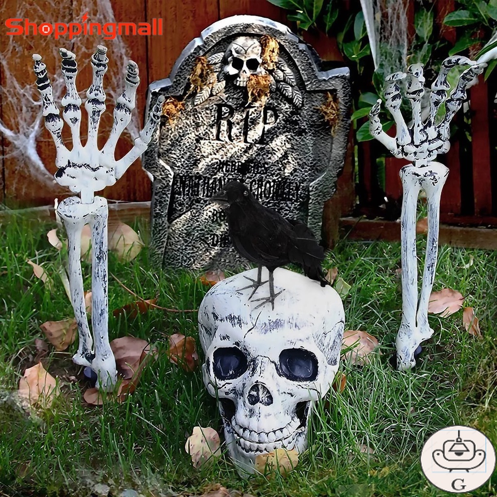 GS Halloween Costume Garden Ornament Graveyard Skull Simulation Human ...