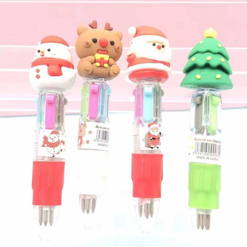 4Pcs/Set 4Colors Merry Chrismas Cute Cartoon Ballpoint Pen School ...