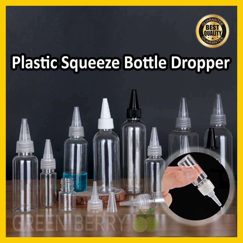10ml 20ml 30ml 50ml 100ml Refillable Transparent PET Plastic Squeeze ...