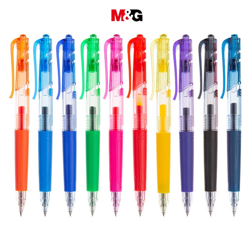 M&G Stationery Colored Ballpoint Pen 0.5 Gel Pen Set Press Multi-color ...