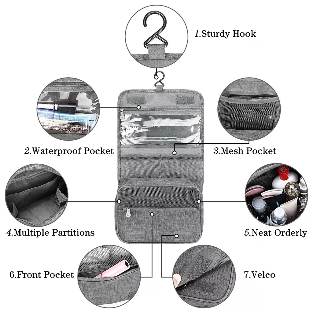 Single-Layer Hanging Cationic Toiletry Bag Large Capacity Storage Bag ...