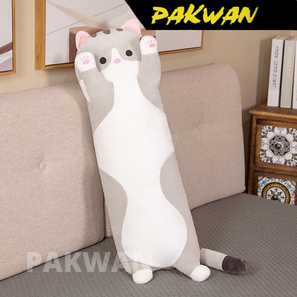 Long Cat Plush Toy Pillow 50/70/90CM Stuffed Doll Bantal Peluk Kucing ...