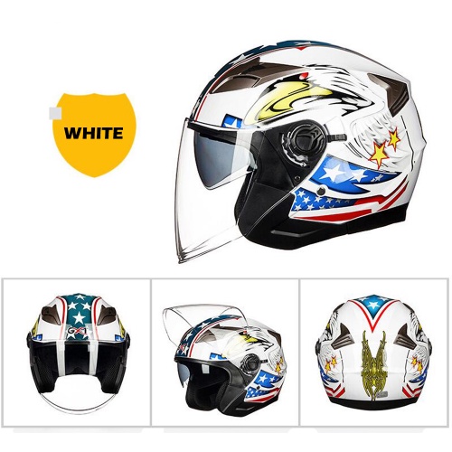 Double Lens Motorcycle Helmet High Quality Good Looking Half Helmet ...