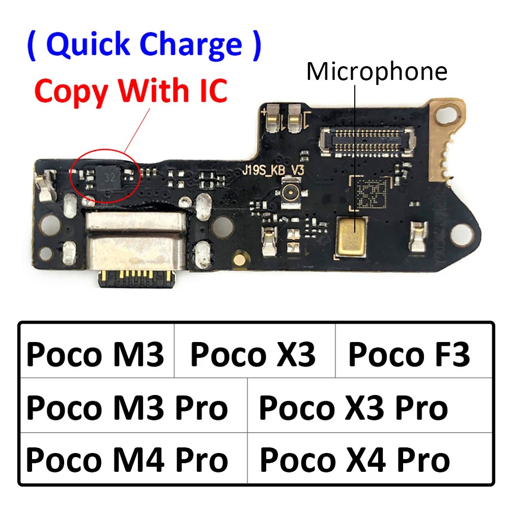 USB Charging Port Charger Board Flex Cable For Xiaomi Poco M3 F1 F2 Pro ...