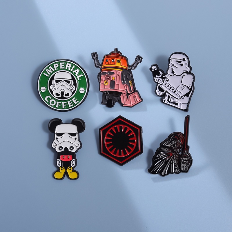 Movie Star Wars Enamel Pins Brooches Darth Vader Baby Yoda Brooch Pin ...
