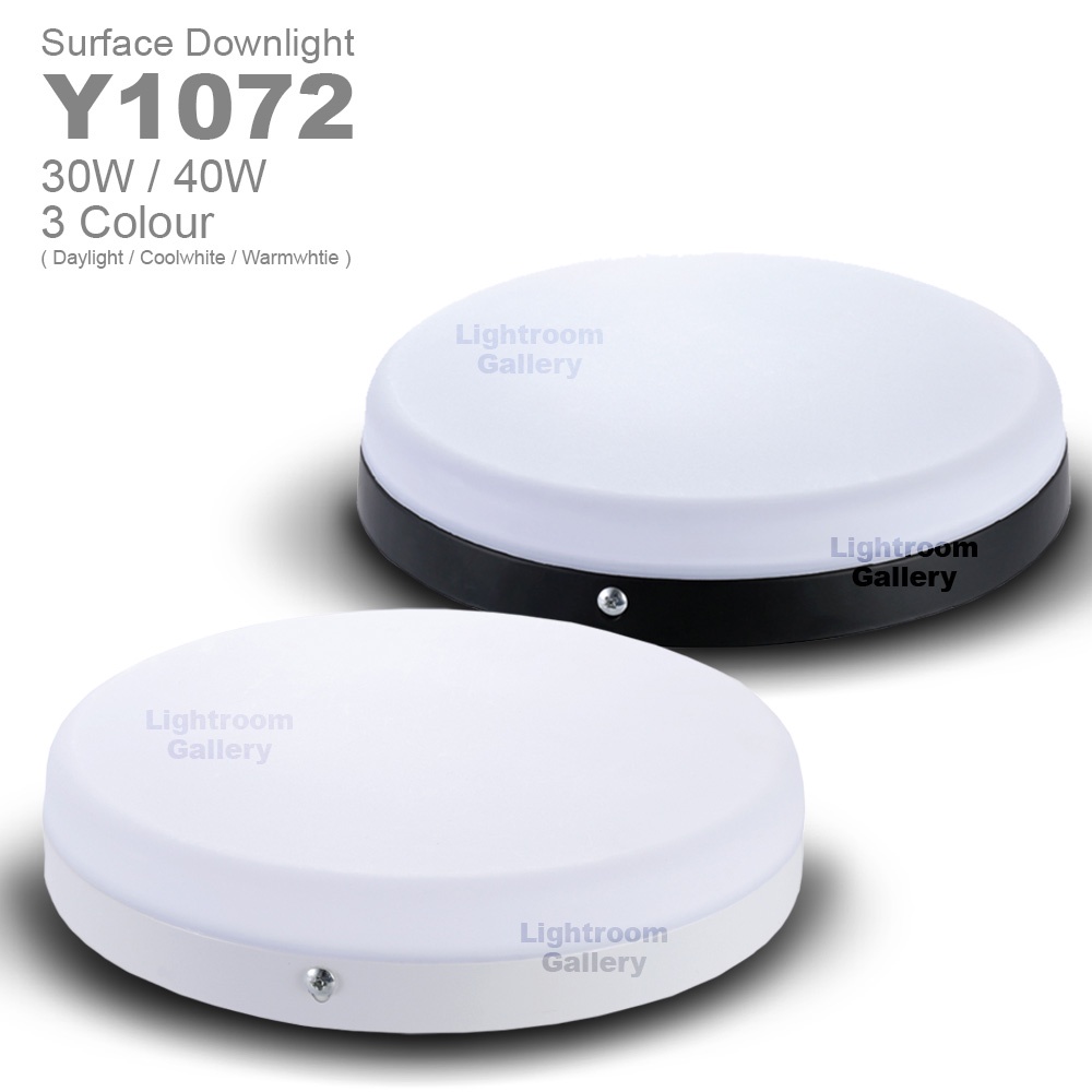 Y1072 / Y1073 3Colour Dimmable Surface LED Downlight Black / White ...