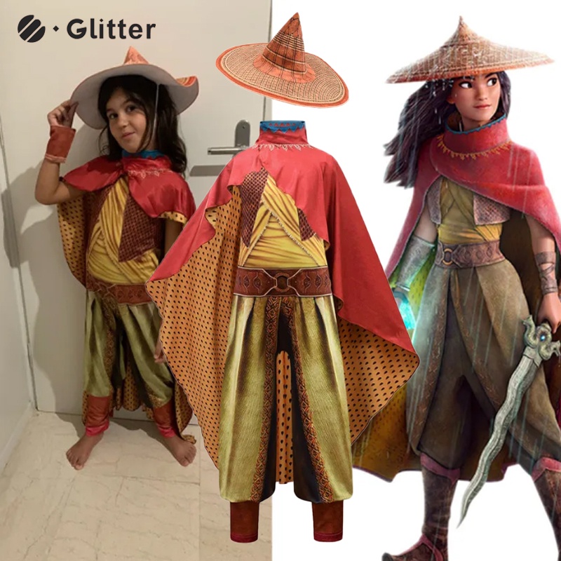 Raya and The Last Dragon Cosplay Costume for Kids Girl Raya Jumpsuit ...
