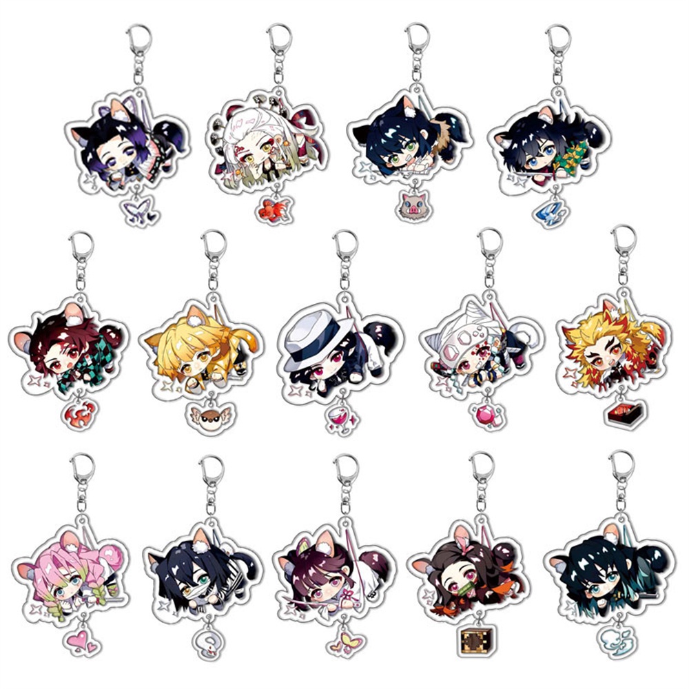 Creative Demon Slayer Keychains Anime Kanroji Mitsuri Tokitou Muichirou ...