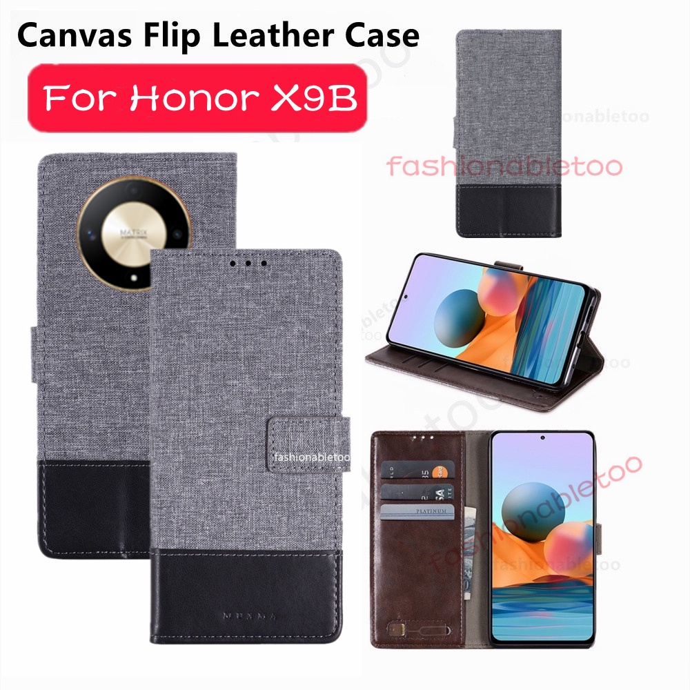 Canvas Leather Phone Case For Honor X9b X9a X8a X8b X7a X7b X6a X 9b X