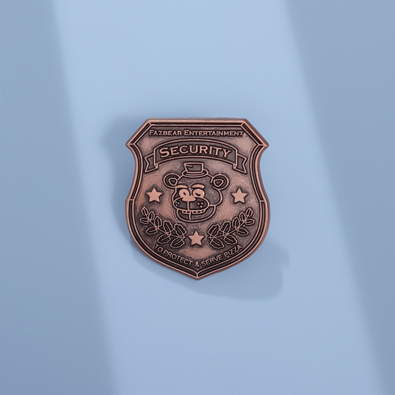 Cartoon Shield Bear Enamel Pin Brooches Retro Security Bears Brooch ...