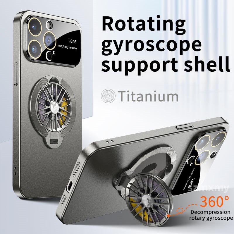 Magnetic Rotating Gyro Stand Phone Case for IPhone 15 13 12 14 Pro Max ...