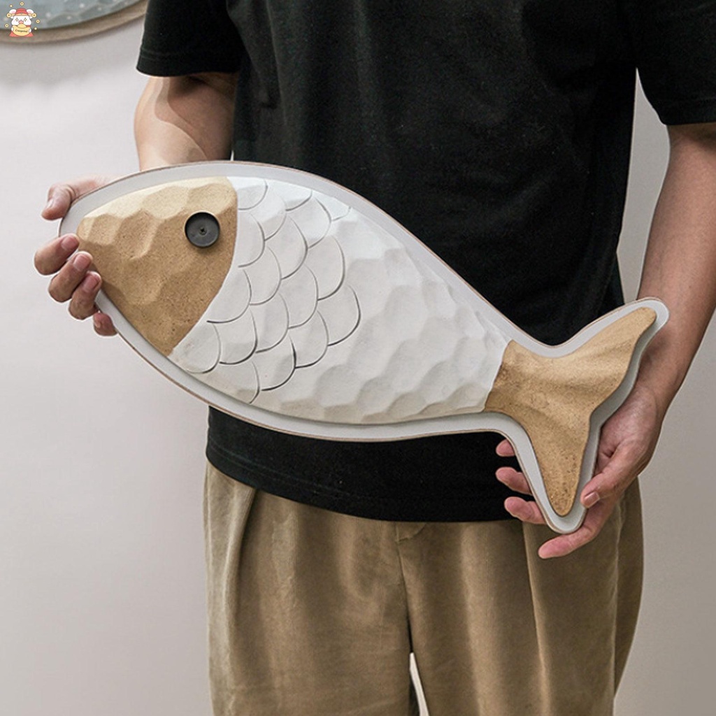 Wooden Fish Hanging Wall Art Decor White & Light Blue Coastal Ocean Sea ...