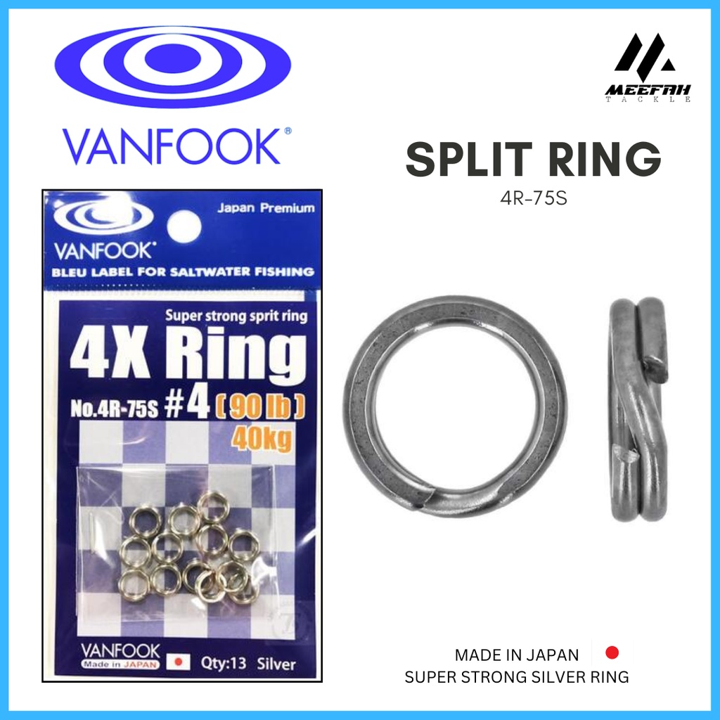 VANFOOK SUPER STRONG 4X SPLIT RING 4R-75S - Split Solid Fishing Accessories | Shopee Malaysia