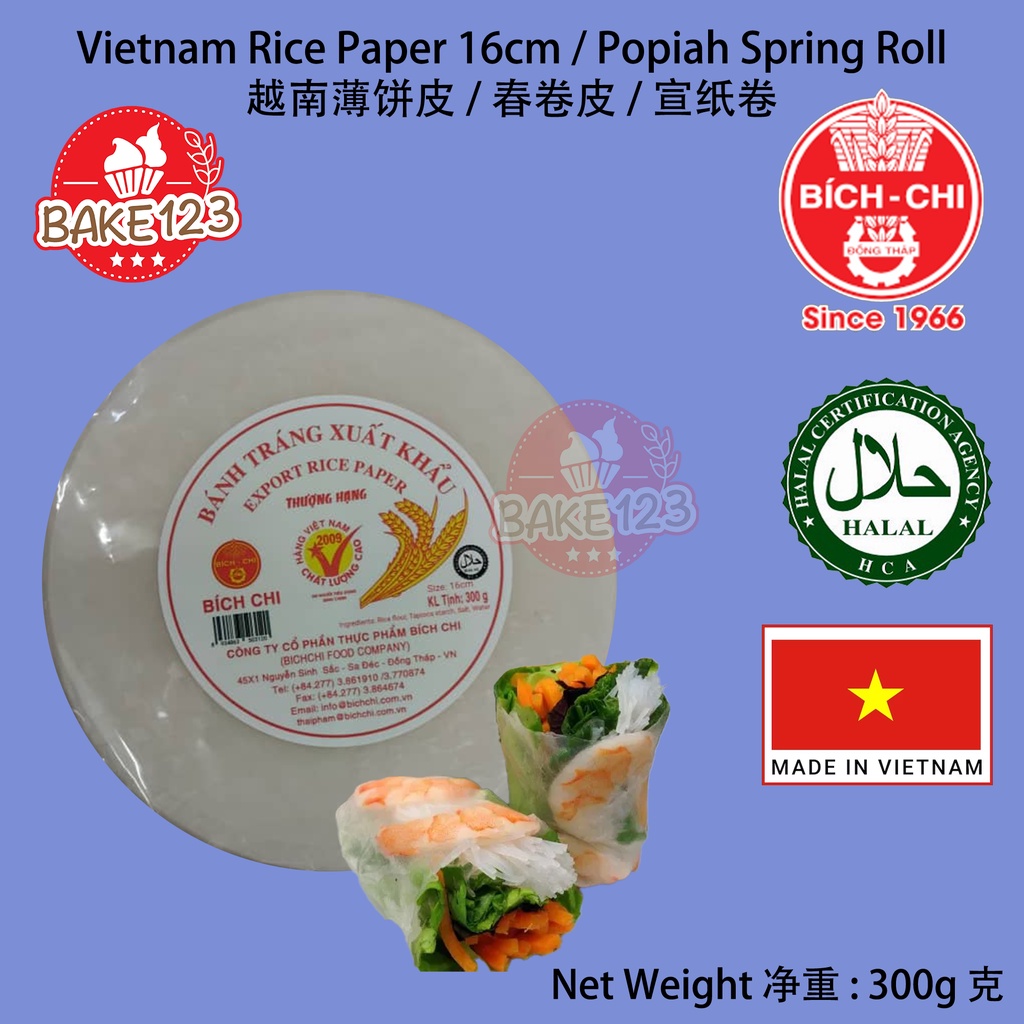 Bich Chi Vietnam Rice Paper 16cm 300g / Sping Roll Kulit Popiah 越南 薄饼皮 ...