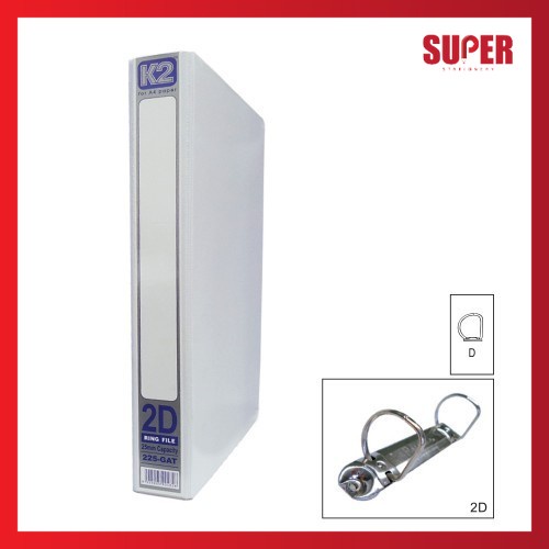 [super stationery] Emi K2 A4 25mm / 40mm / 50mm 2D Ring File PVC 250 ...