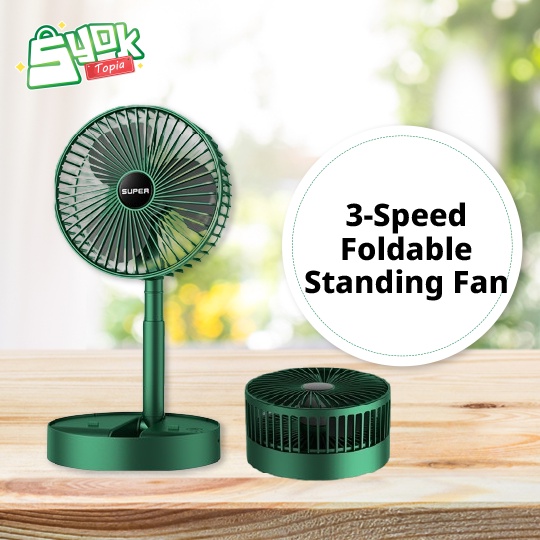 [Foldable Standing Fan] 3-Speed Portable Folding / Standing Electric ...