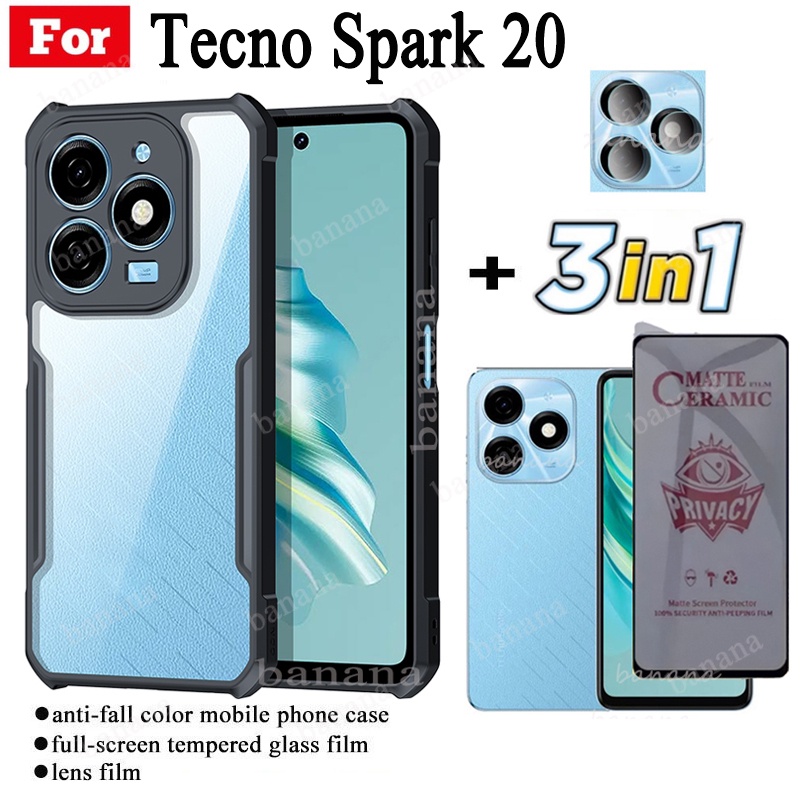 3 in 1 Tecno Spark 20 Shockproof Phone Case for Spark 20C Spark 20 Pro ...