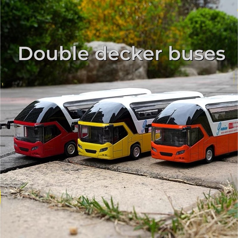 New Alloy Double Decker Bus Model Diecast Toy Business Bus Model Pull ...