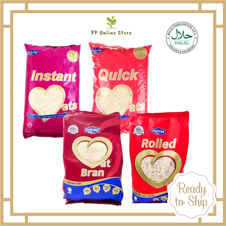 PRISTINE Australia Oat Bran 500g/Quick Oats 750g/Instant Oats 750g ...