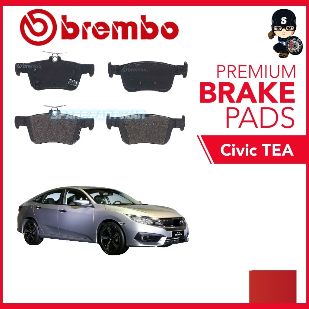 Original BREMBO Rear Brake Pads (1 set) - H/D Civic'16 TEA 1.5, 1.8 ...