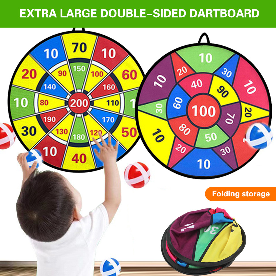 Large Kids Dart Board Toys with 12 Sticky Balls 2 Darts and 2 Hooks ...