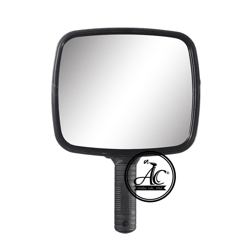 Salon Hand Mirror Rectangle Hairdressers Mirror with Handle Make Up ...