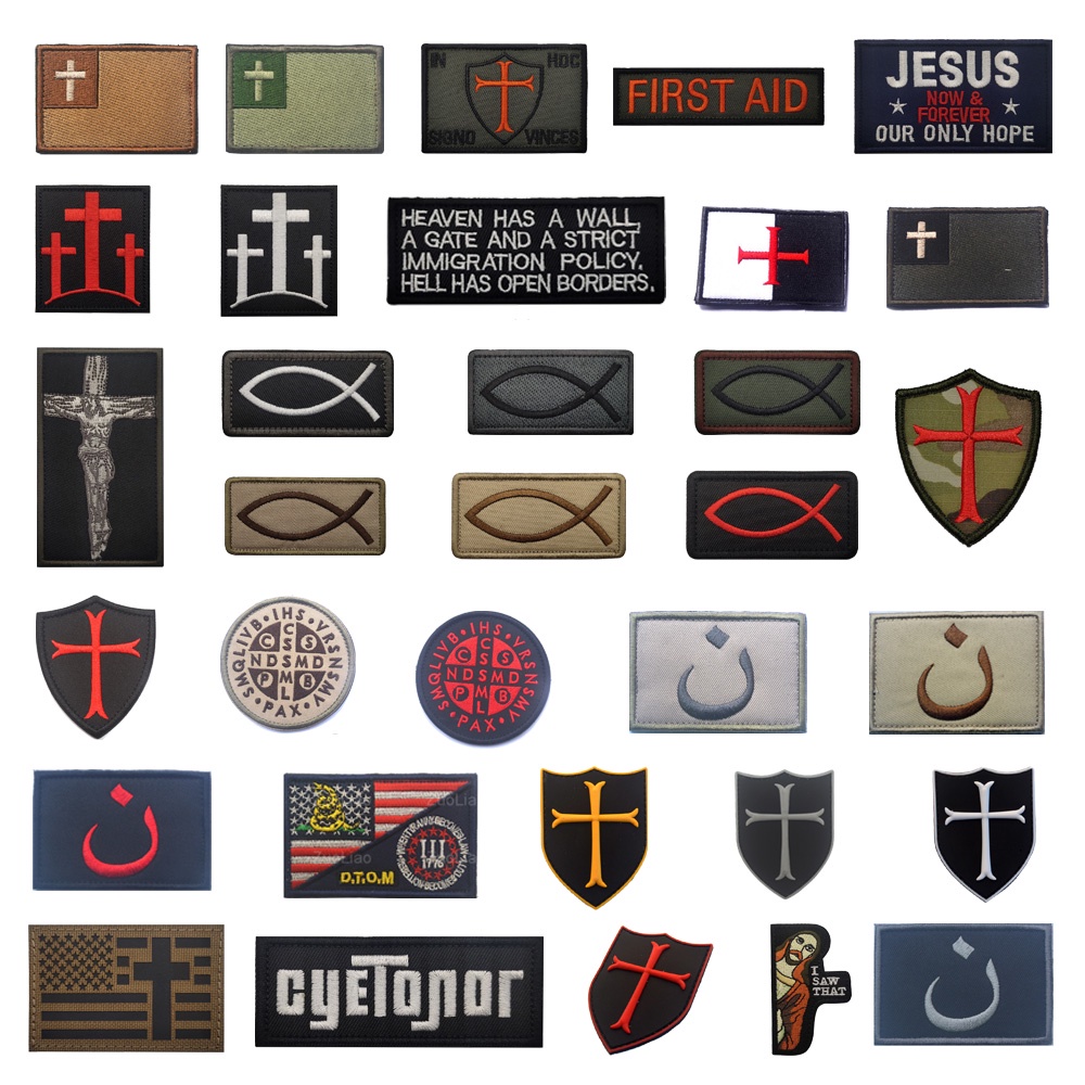 Velcro Patch Outdoor Cross Armband Badge Octopus Shape 3D Embroidery ...