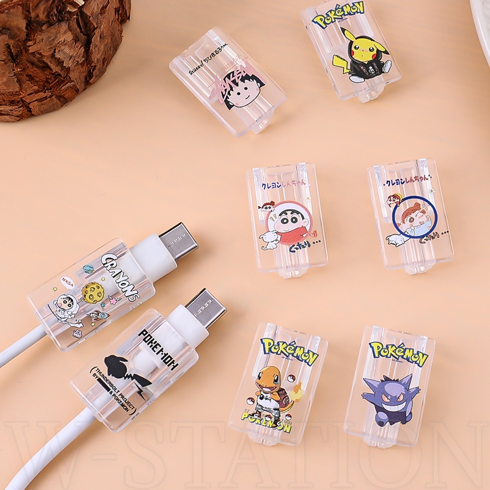 Transparent Cartoon Cable Protector / Anti-Break Cable Fixed Clip ...