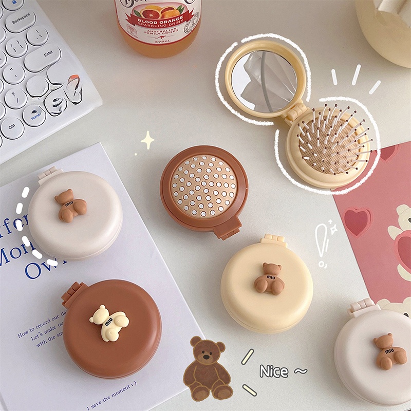 1pcs Cute Kid Hair Brushes Mini Lovely Cartoon Bear Hair Combs With ...