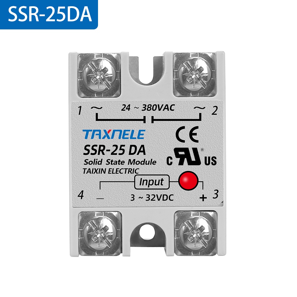 Single Phase Solid State Relay SSR-40DA SSR-25DA SSR-10DA DC To AC 3-32VDC Input 24-380VAC ...