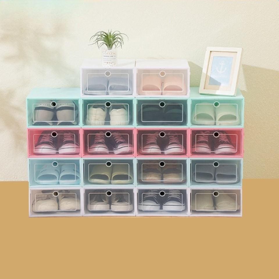 Stackable Storage Shoes Shoe Box Organizer Shoe Rack Clear Plastic Box ...