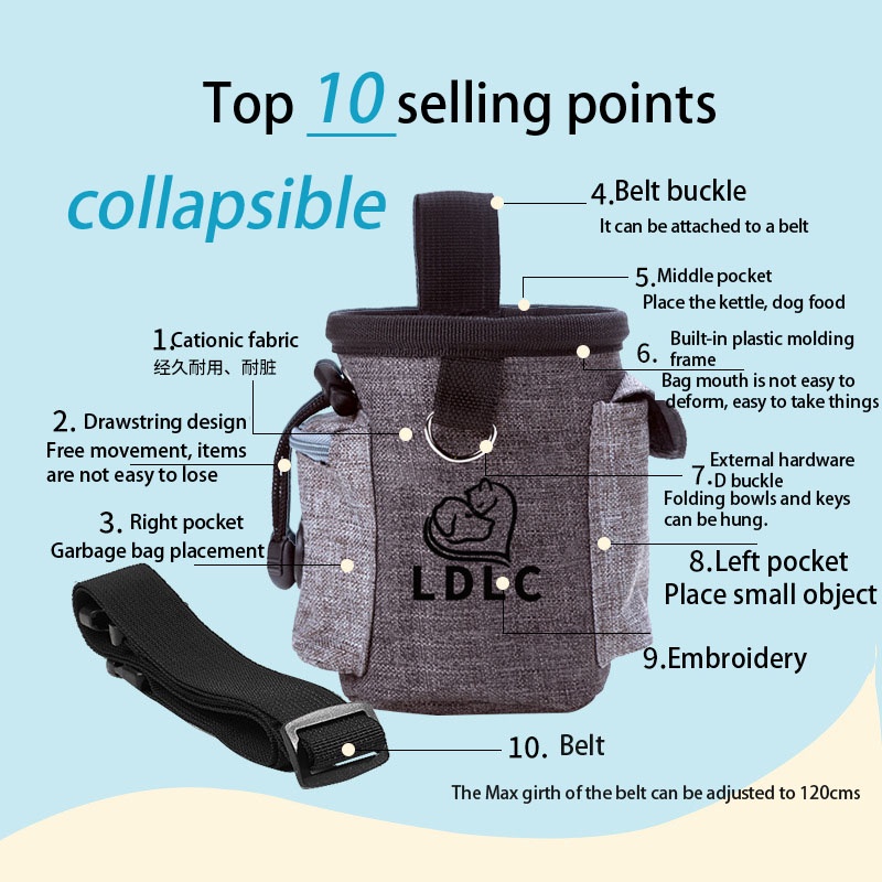 Hot-selling Pet Training Bag Outdoor Multifunctional Dog Training Bag ...